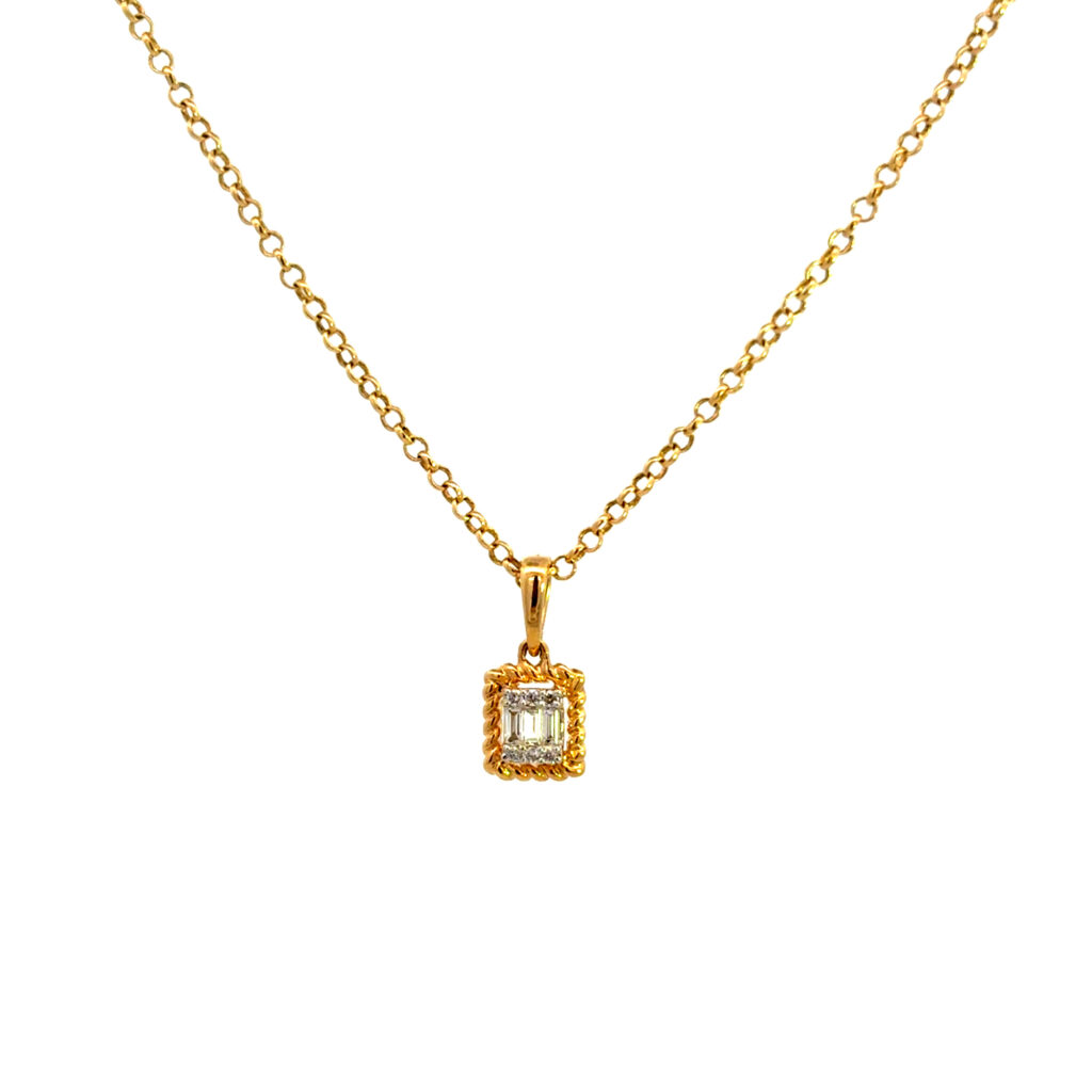 COLGANTE CUADRADO BAGUETTE | Exclusivo Sappheiros